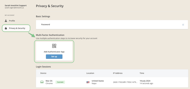 Multi-factor Authentication (MFA) Settings